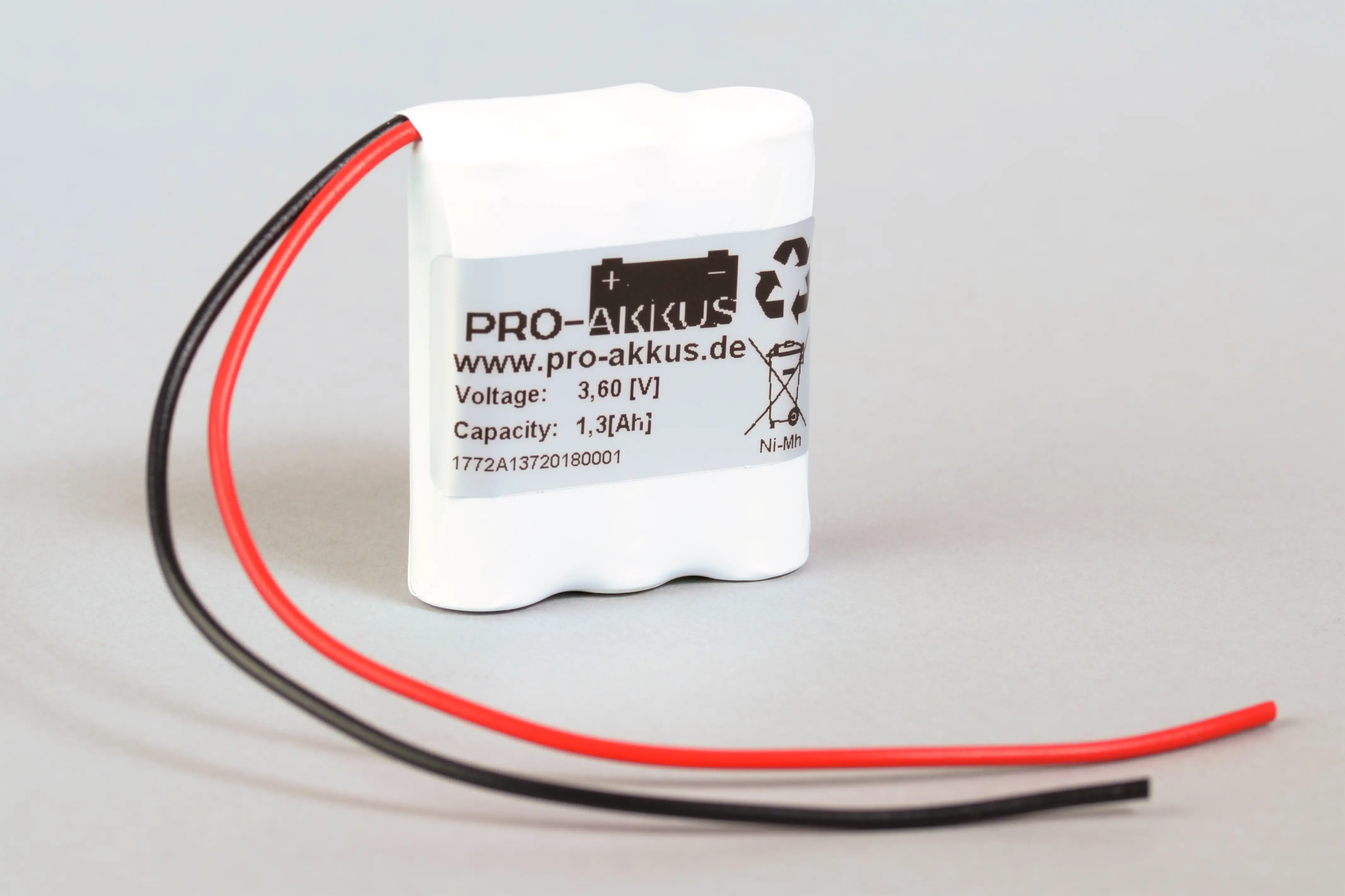 NiMh Notbeleuchtung Akku 3,6V 1,25Ah Reihe Kabel